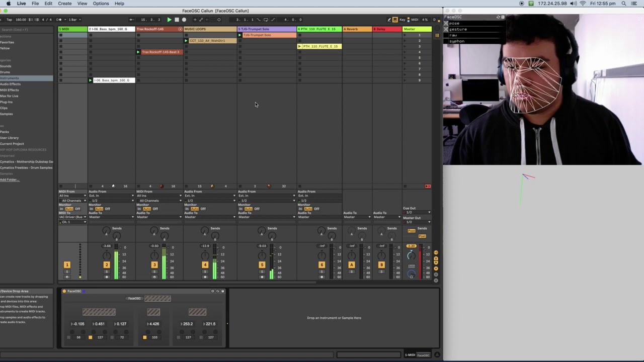 FaceOSC Pan/Volume Interaction BSP 123 - YouTube