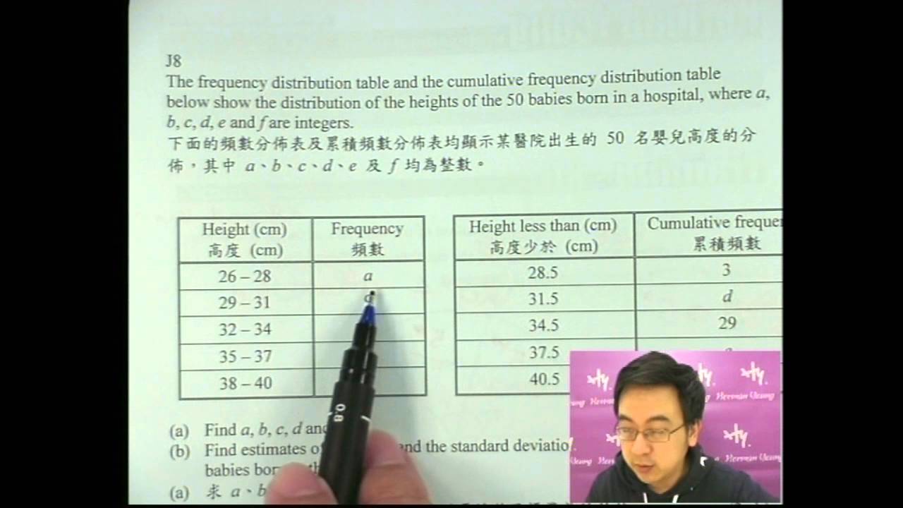 Herman Yeung - DSE 數學大檸樂 Lesson 3-24 (Statistics 統計學) - YouTube