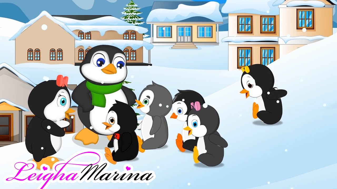 Five little penguins went out one day | song for kids | Leigha Marina ...