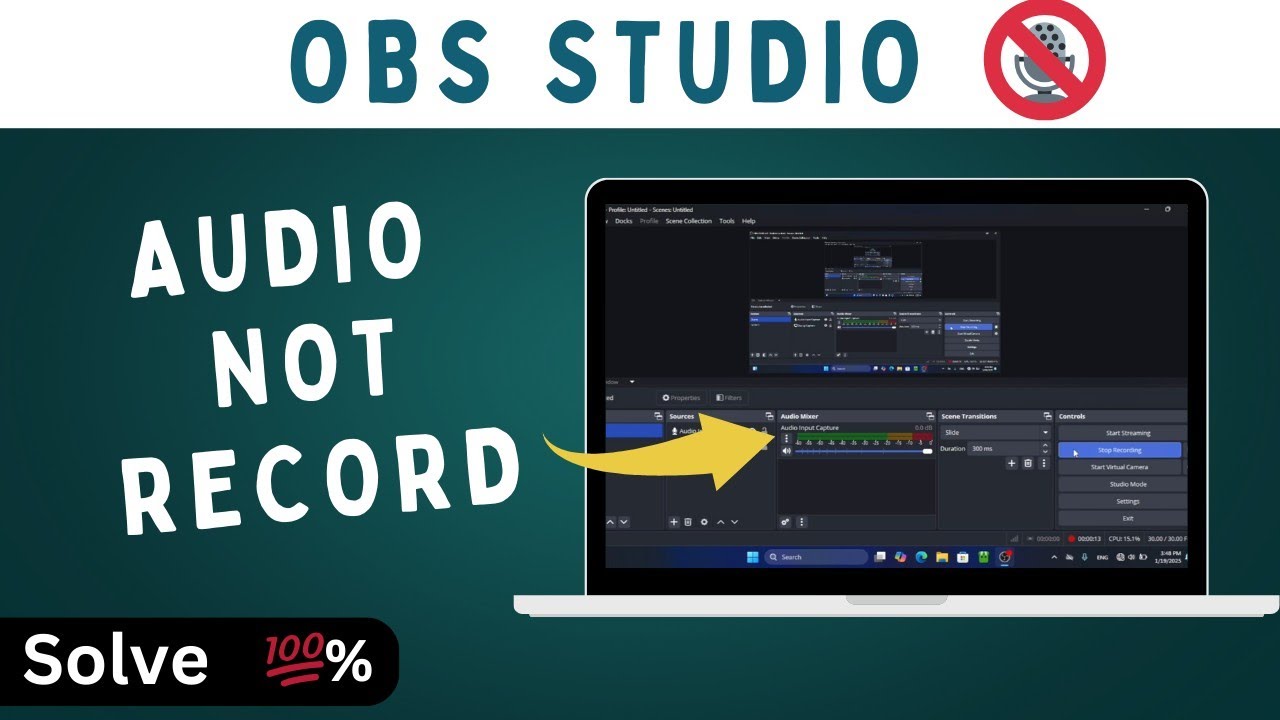 how to solve OBS studio audio recording problem | audio is not ...