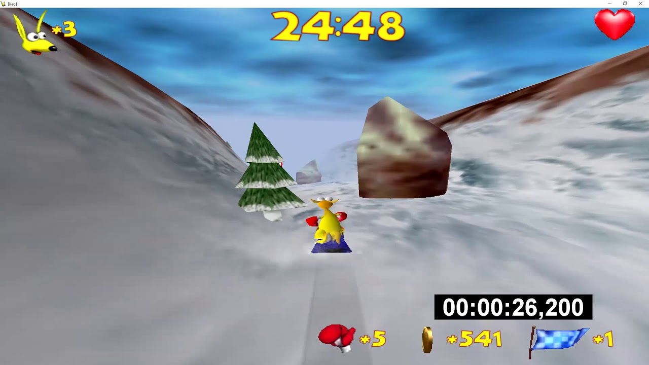 Kao the Kangaroo - Level 10 (Snowboarding) in 1:04.234 (Normal) - YouTube
