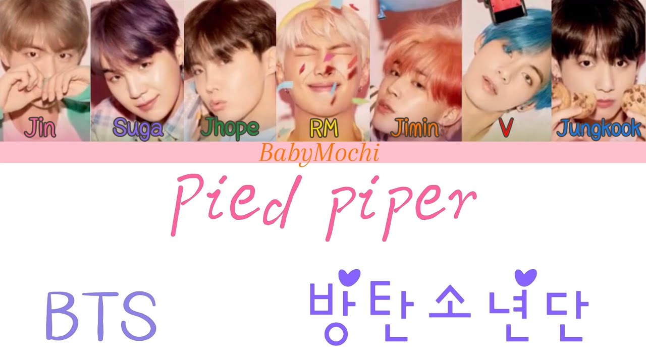 BTS "pied piper" colour coded lyrics (romanized) - YouTube