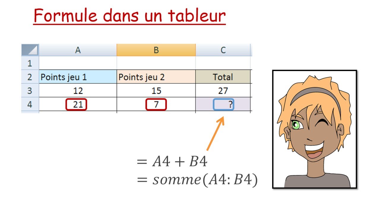Formule dans un tableur (2) - Questions flash - YouTube