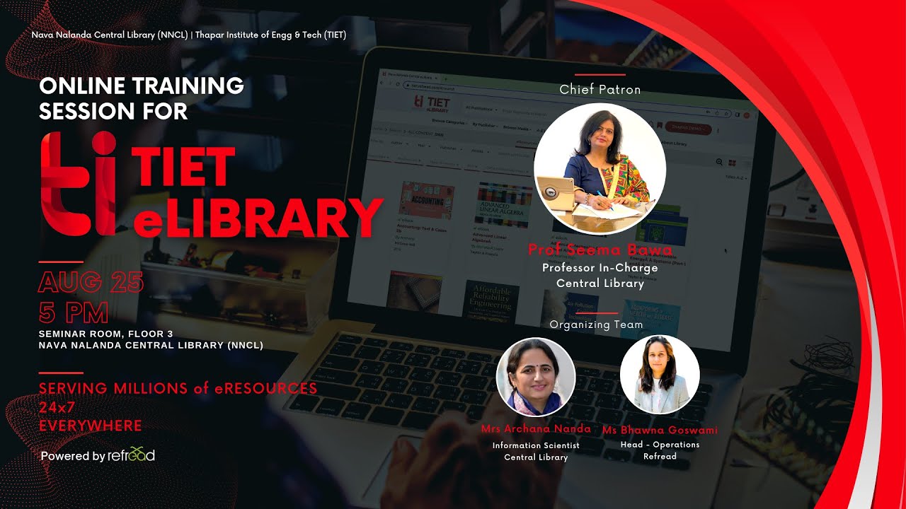 TIET eLibrary | Online Training Session | Aug 25 2023 - YouTube