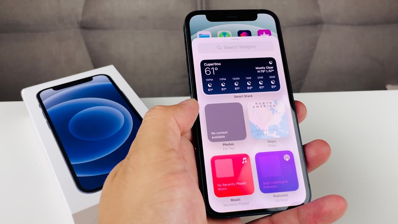 iPhone 12 Mini How to Add / Customize App Widgets - YouTube