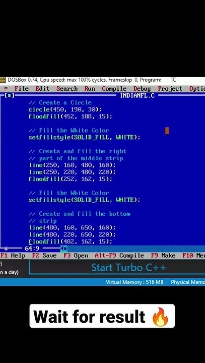 C program to create Indian National Flag using Graphics. #shorts #cgraphics #c #viral - YouTube