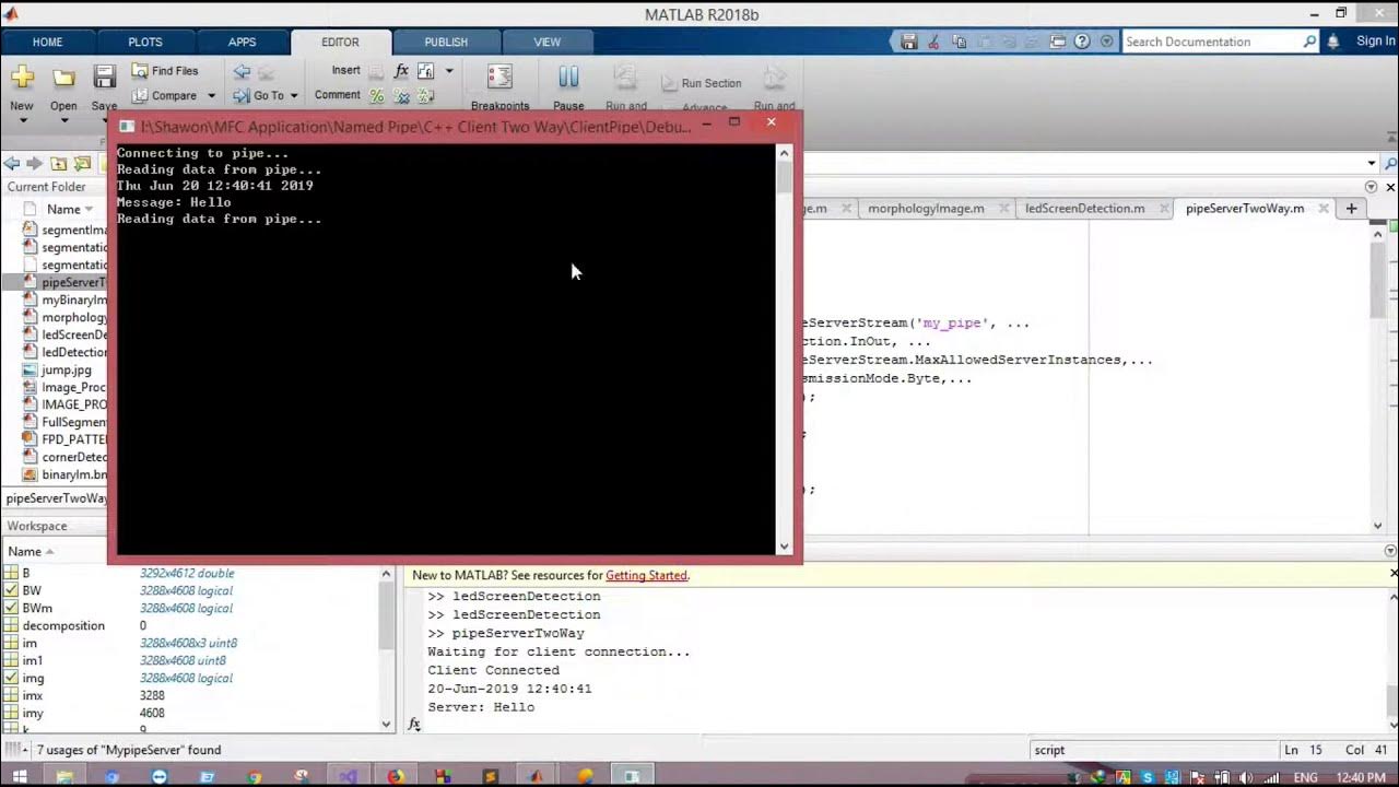 How to Implement Two Way Named Pipe Server (Matlab) and Client (C++) - YouTube