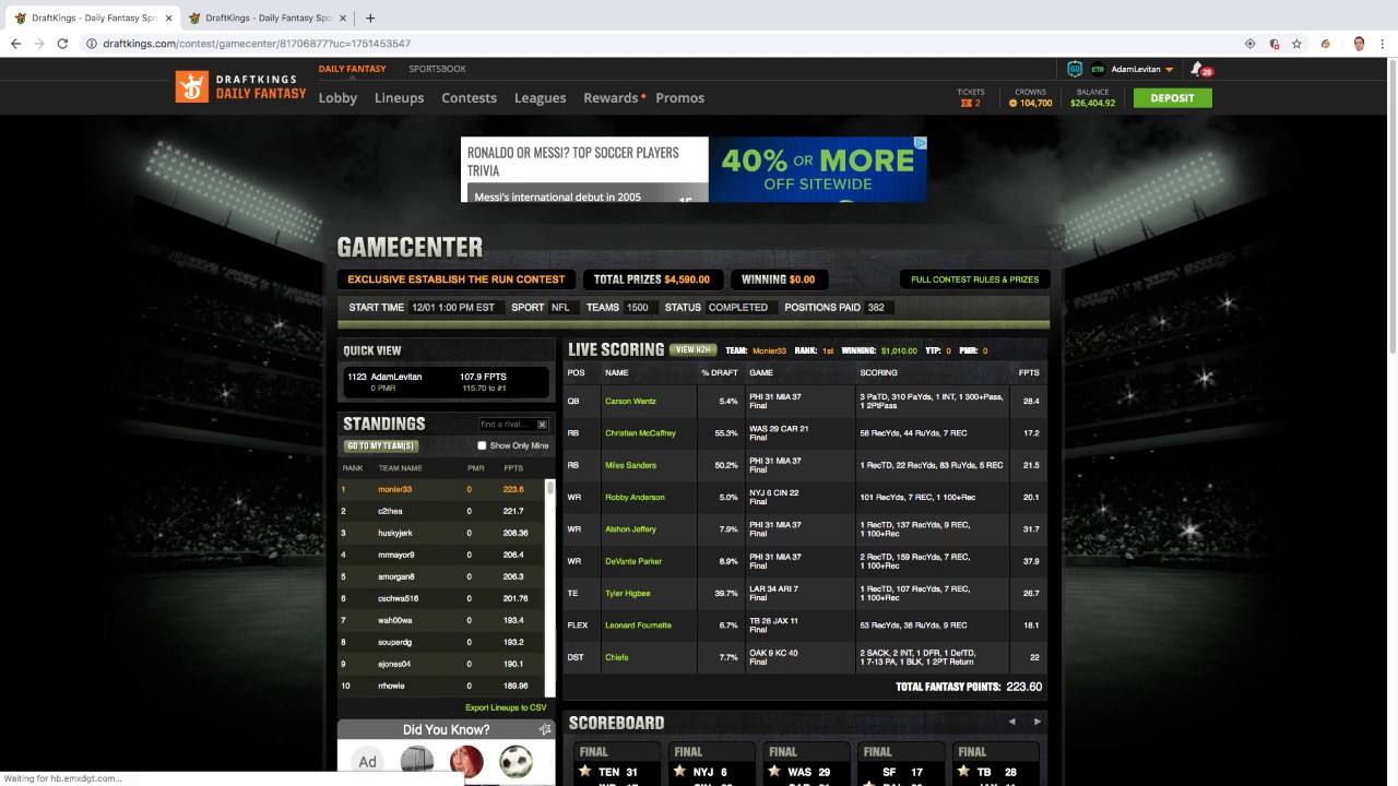 Eagles Stack Ships Week 13 ETR League: DraftKings Lineup Review by Adam ...
