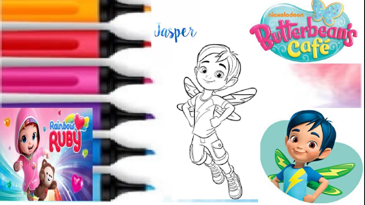 COLORING BUTTERBEAN'S CAFE JASPER COLORING PAGE BY COLOR WITH RAINBOW ...