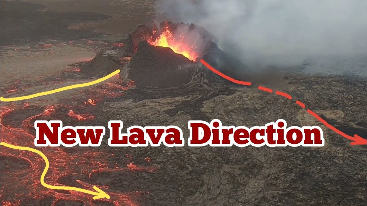 Map Of New Lava Direction In Iceland Litli-Hrútur Fagradalsfjall ...