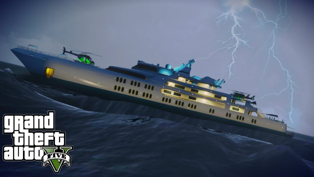 Massive Waves MOD (GTA V) Trying to Survive in a Yacht & More! - YouTube
