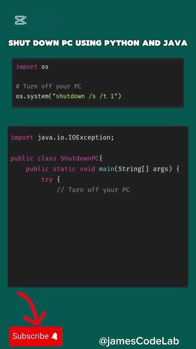 How to shut down your Pc using Python and Java Code #programming #smartphone - YouTube