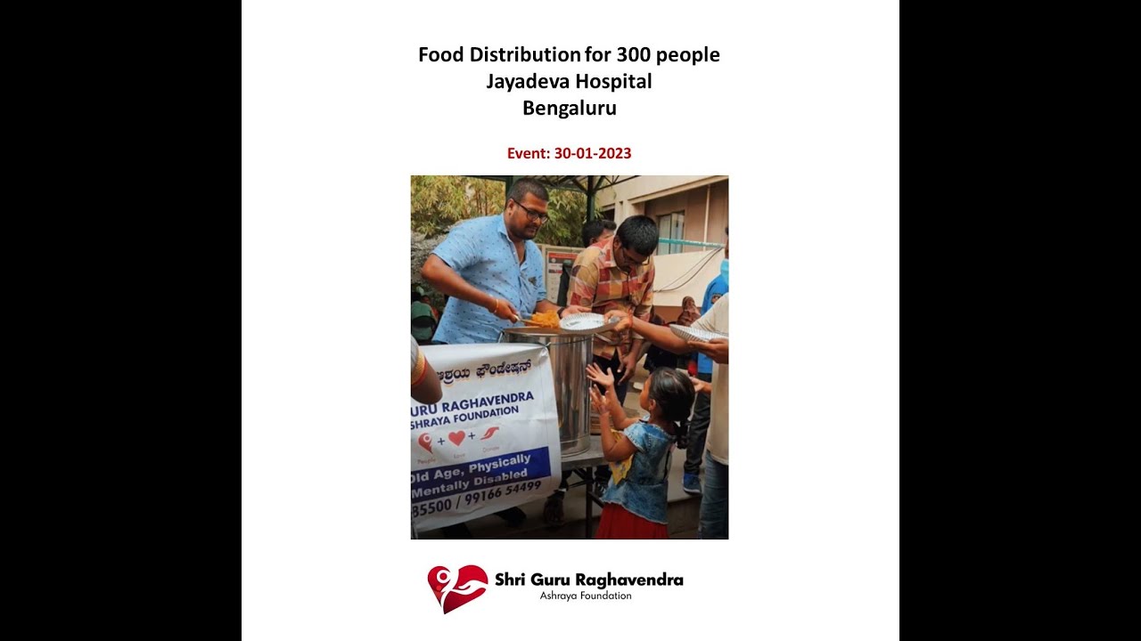 Food donated to 300 people in Jayadeva Hospital | SriGuru Raghavendra ...