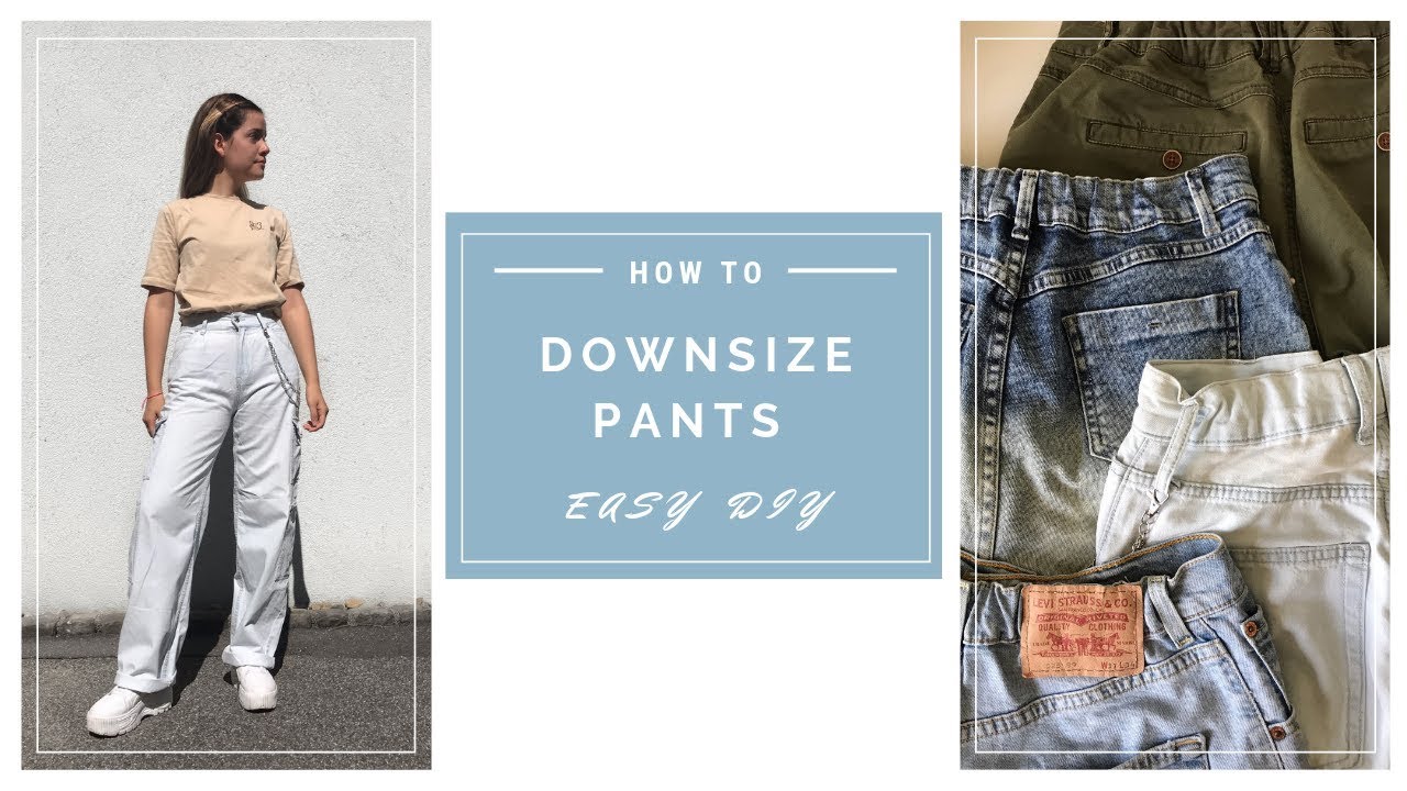 EASY DIY I How to downsize any pants - YouTube