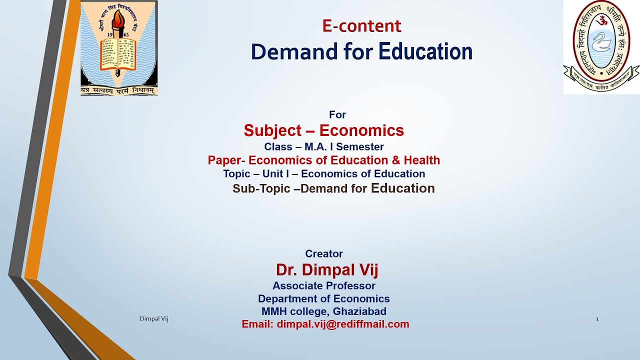 Video 3 Demand for Education - YouTube
