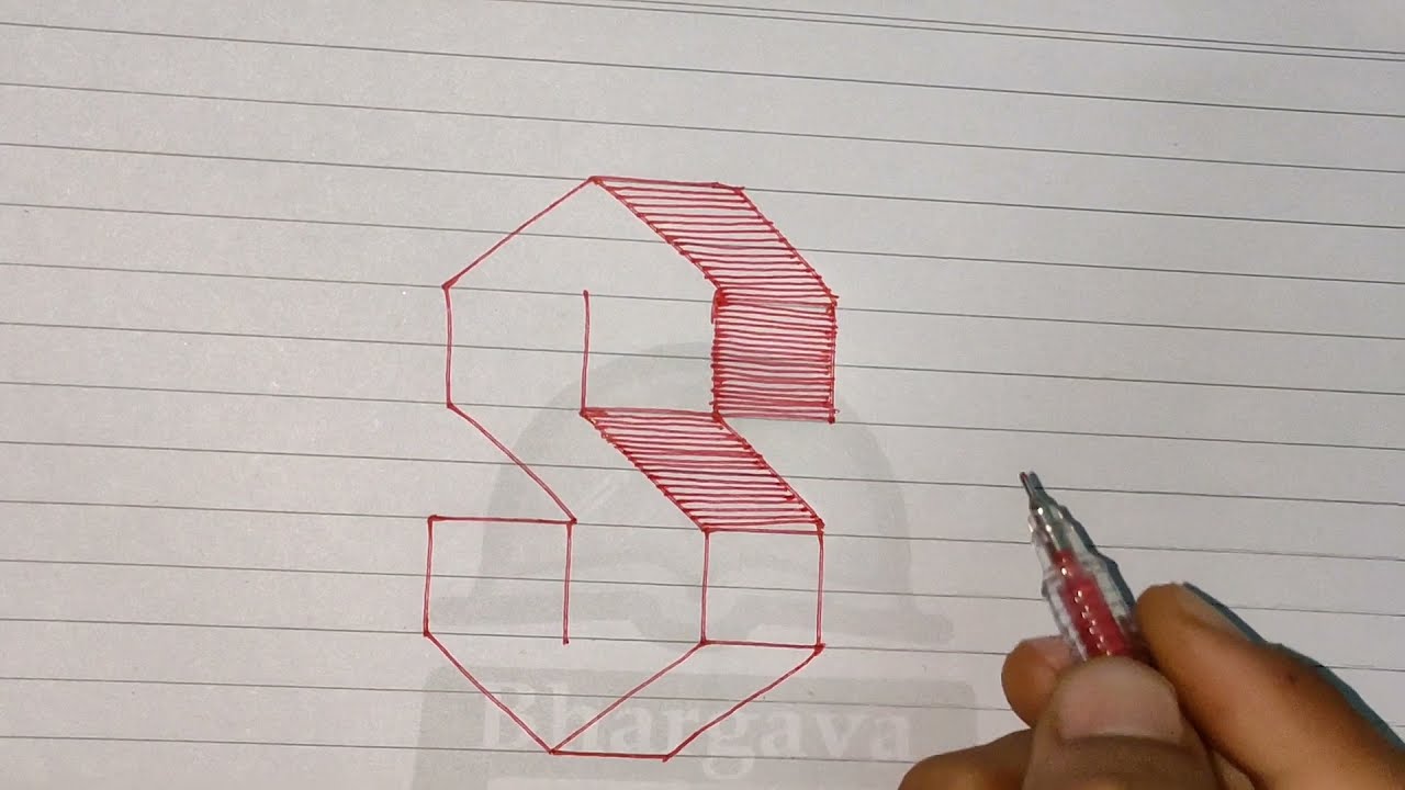 #2 how to draw 3D word "S" easily on step by step||drawing - YouTube