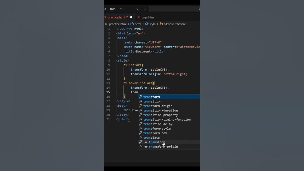 Hover animation In css#coding #learn #shorts #trendingshorts #codewithharry #viralvideo # ...