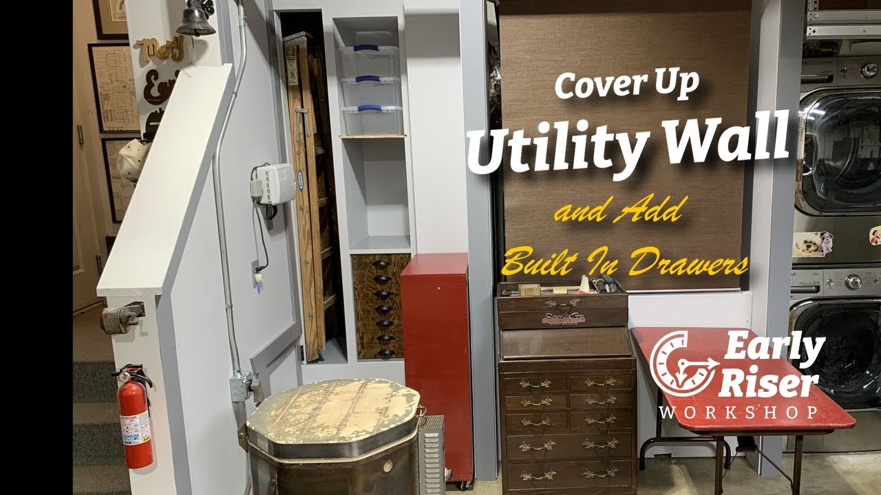 Utility Wall with Built In Drawers #potterystudio #ceramicstudio # ...