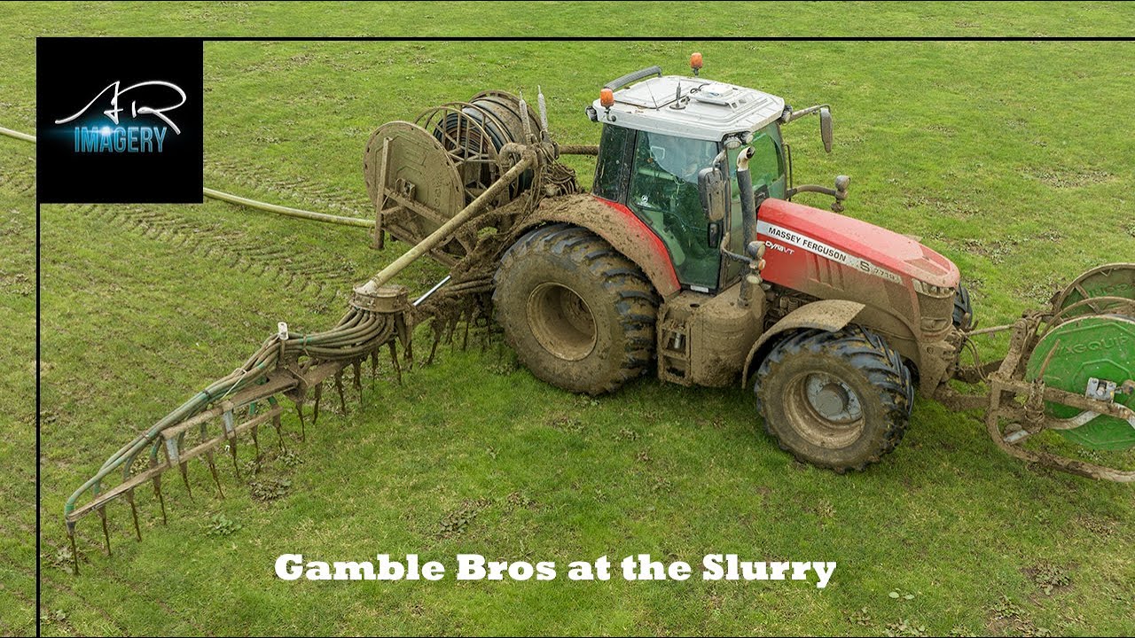 Gamble Bros spreading slurry with DCI Arm - YouTube