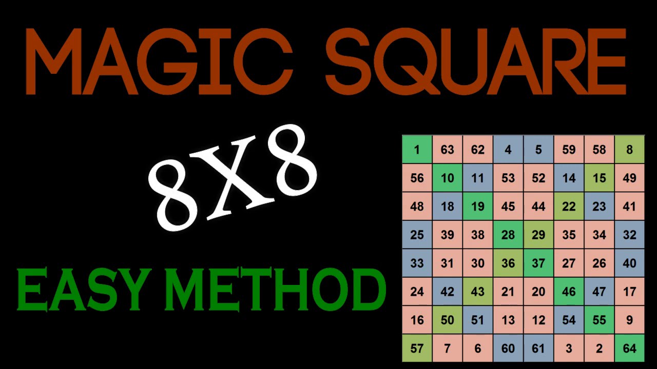 8x8 का मैजिक स्क्वायर बनाना हुआ आसान। Magic Square 8x8 Easiest Method ...