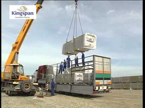 Kingspan Panels unloading/ rozładunek płyt Kingspan - YouTube