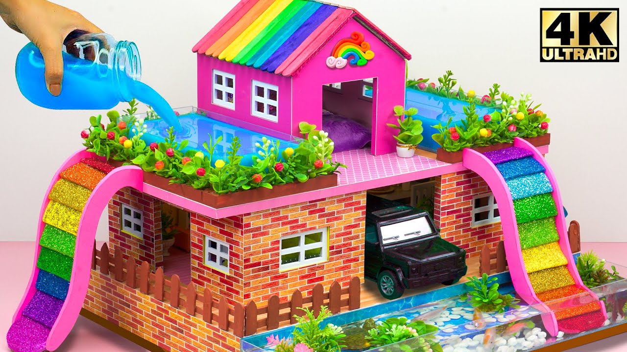 Build Luxury Villa with 2 Infinity Pools, Garden and 2 Water Slides ️ ...