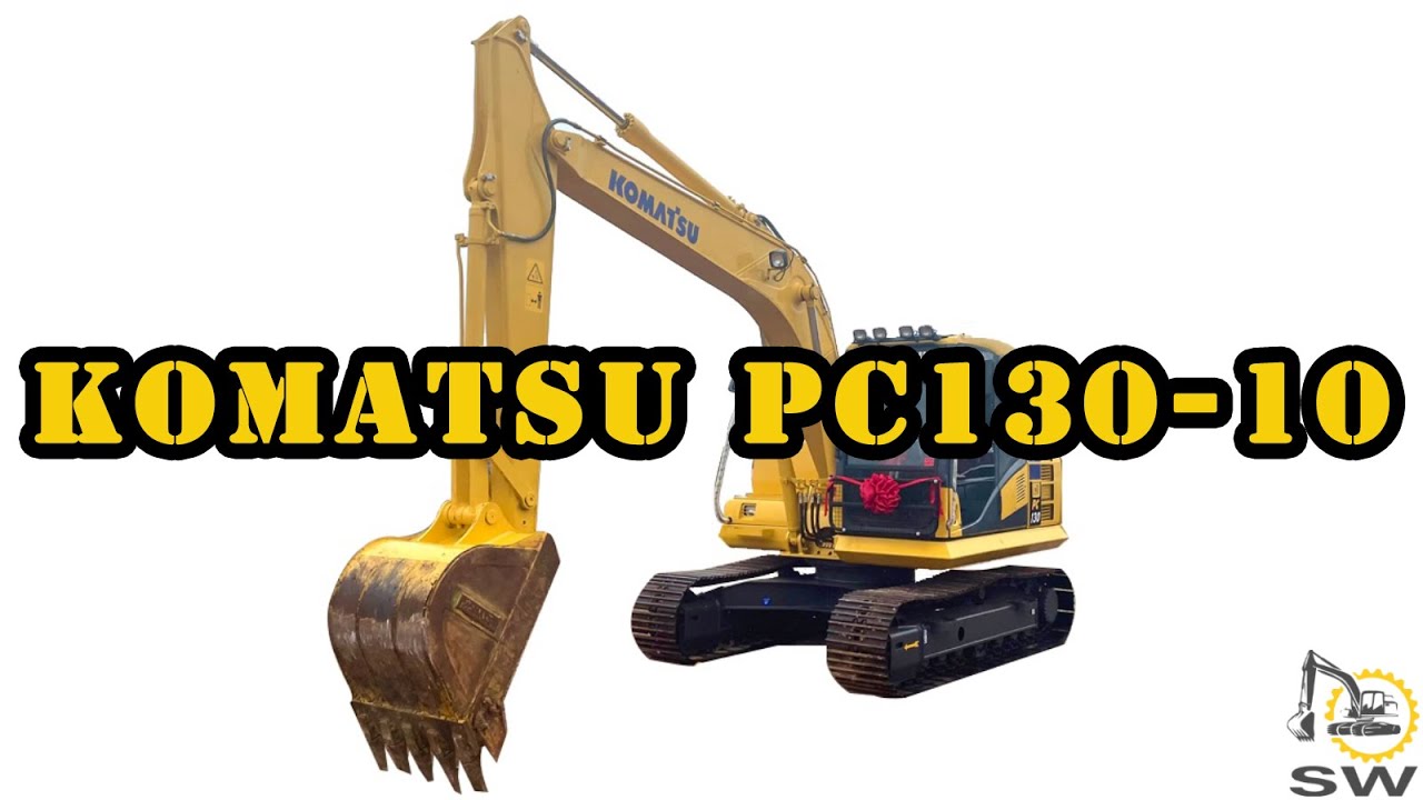 Komatsu PC130-10 excavator professional functional display - YouTube