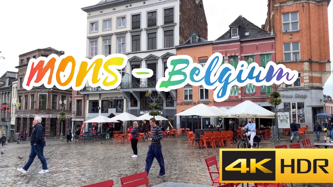 MONS - BELGIUM WALKING TOUR JULY 2021 MISTY SKY 4K | EUROPE TOUR - YouTube