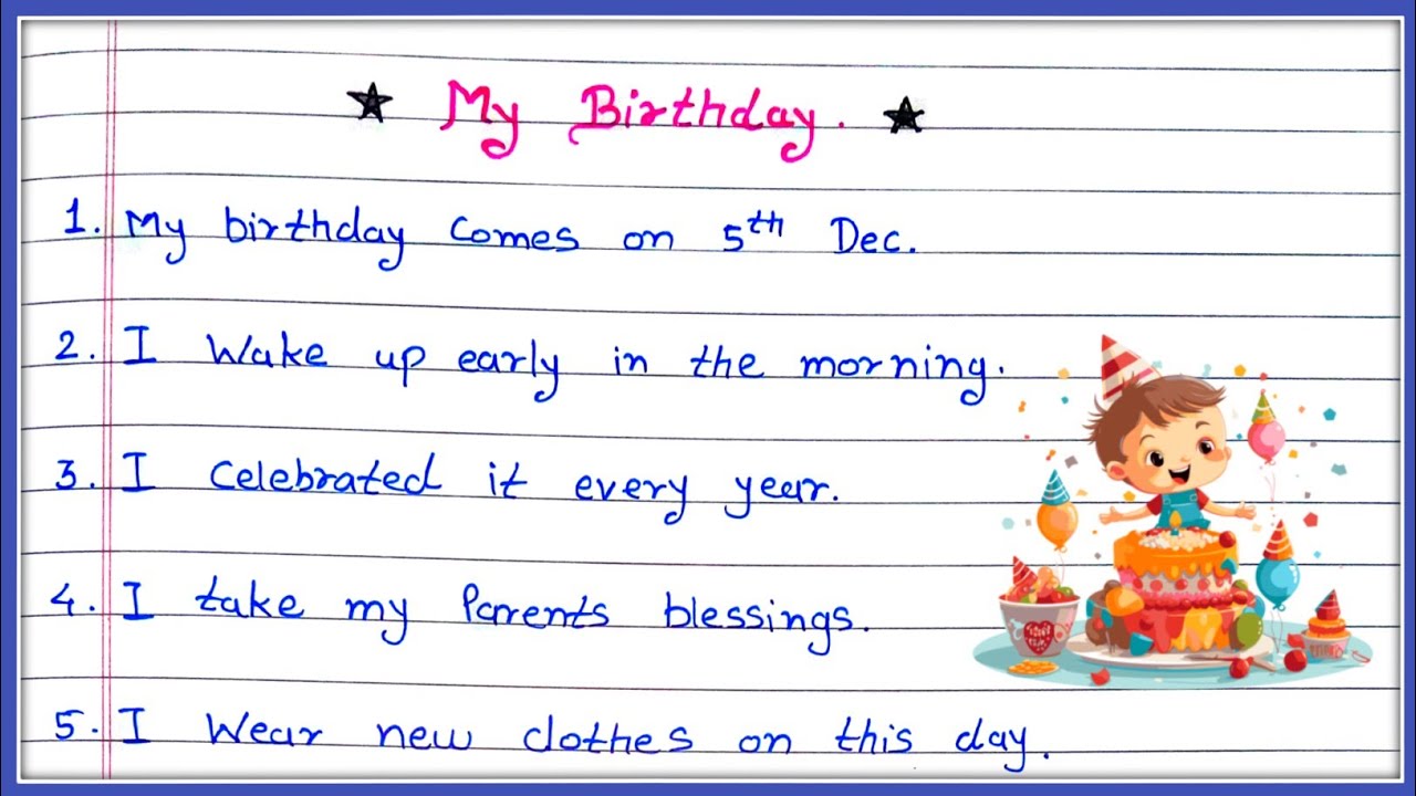 My birthday essay in english 10 lines || 10 lines on my birthday party ...