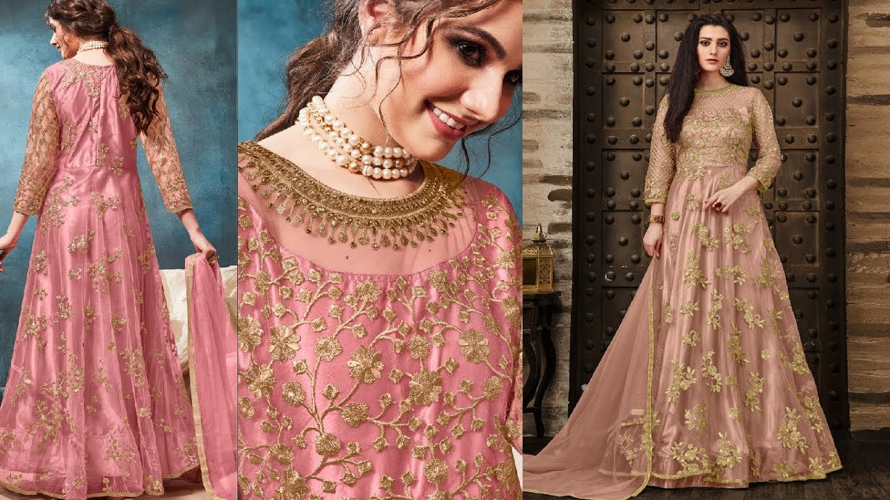 Get A Very Stylish Partywear Gown with Net Fabric||Stitch Your Own ...