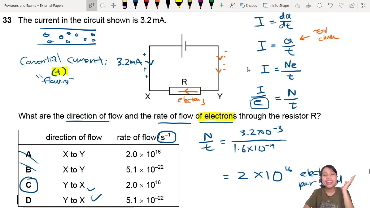 MJ20 P11 Q33 Current and Flow of Electrons | May/June 2020 | CIE A Level 9702 Physics - YouTube