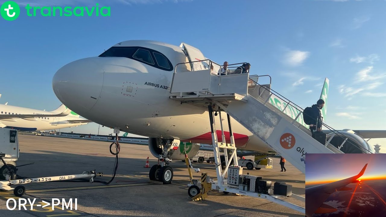 Trip Report : Paris from Palma with Transavia A320neo : F-HXSL - YouTube