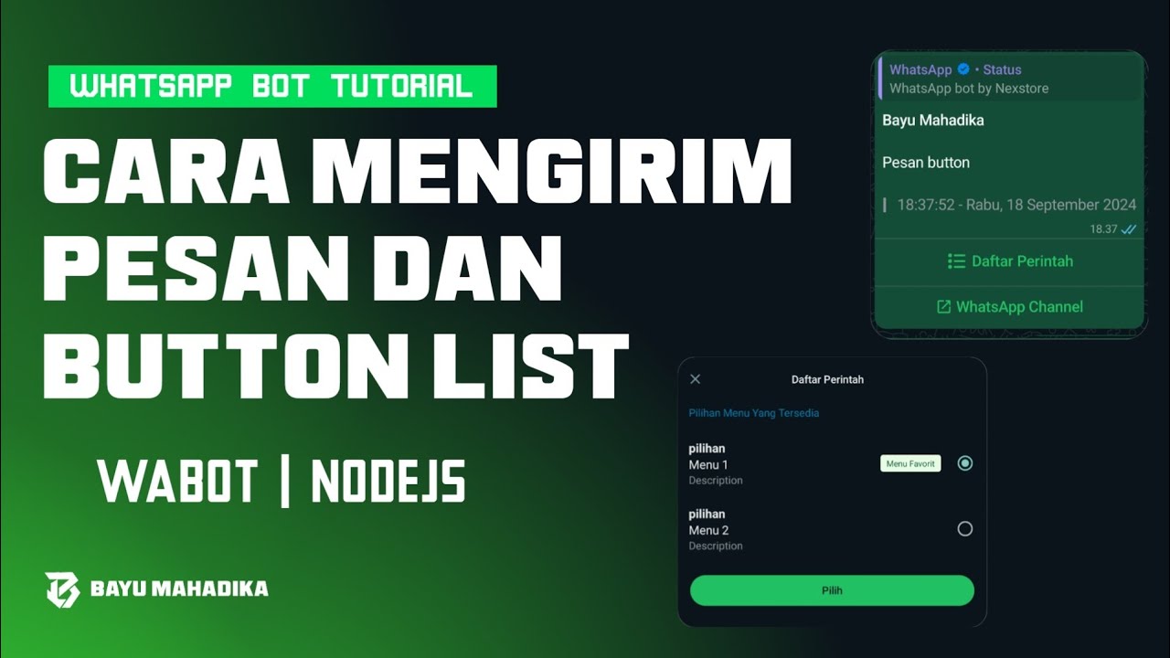 Cara Mengirim Pesan Dan Button List | WhatsApp Bot Tutorial - YouTube