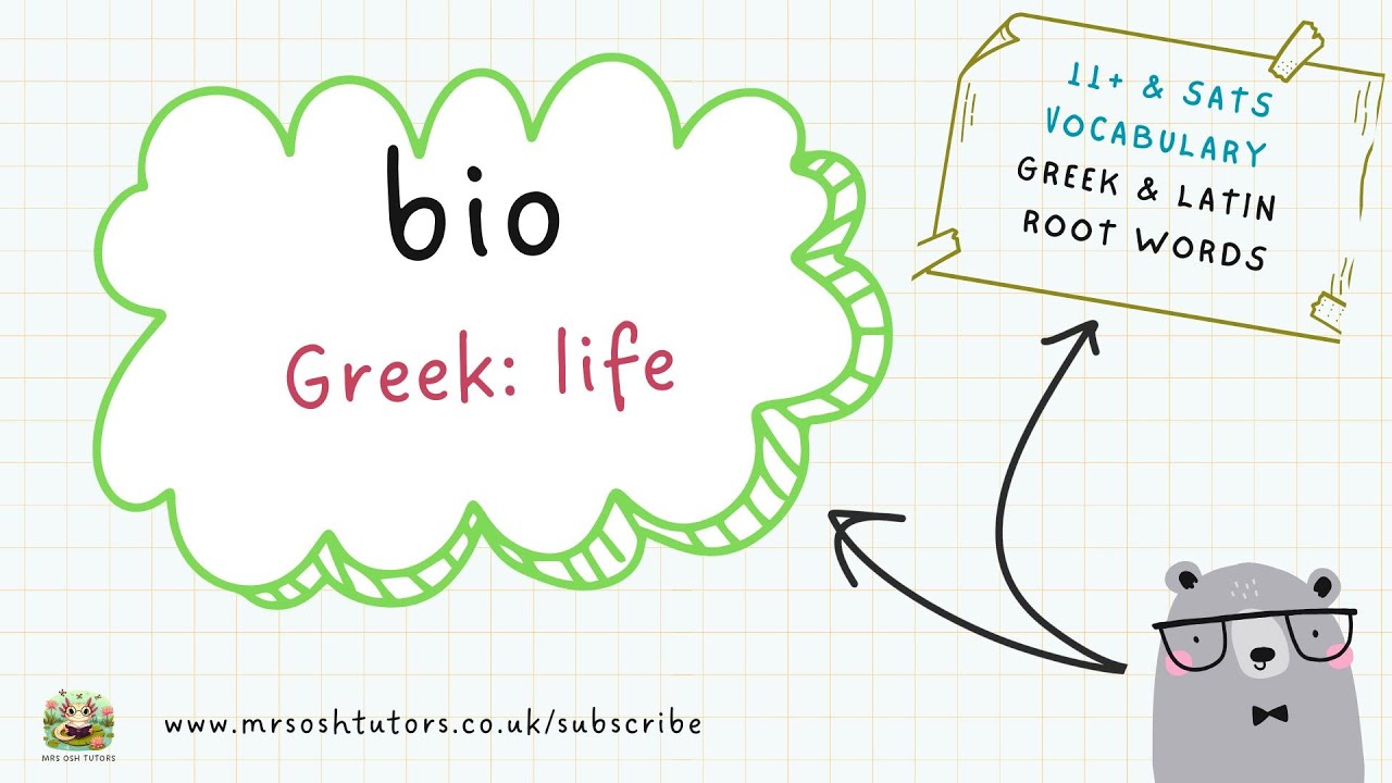 'bio' 11+ & SATs vocabulary: Greek & Latin root words for English - YouTube