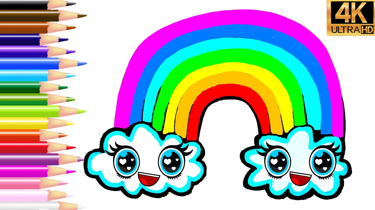 How to draw a rainbow | Easy Rainbow Drawing & Painting | Coloring for ...