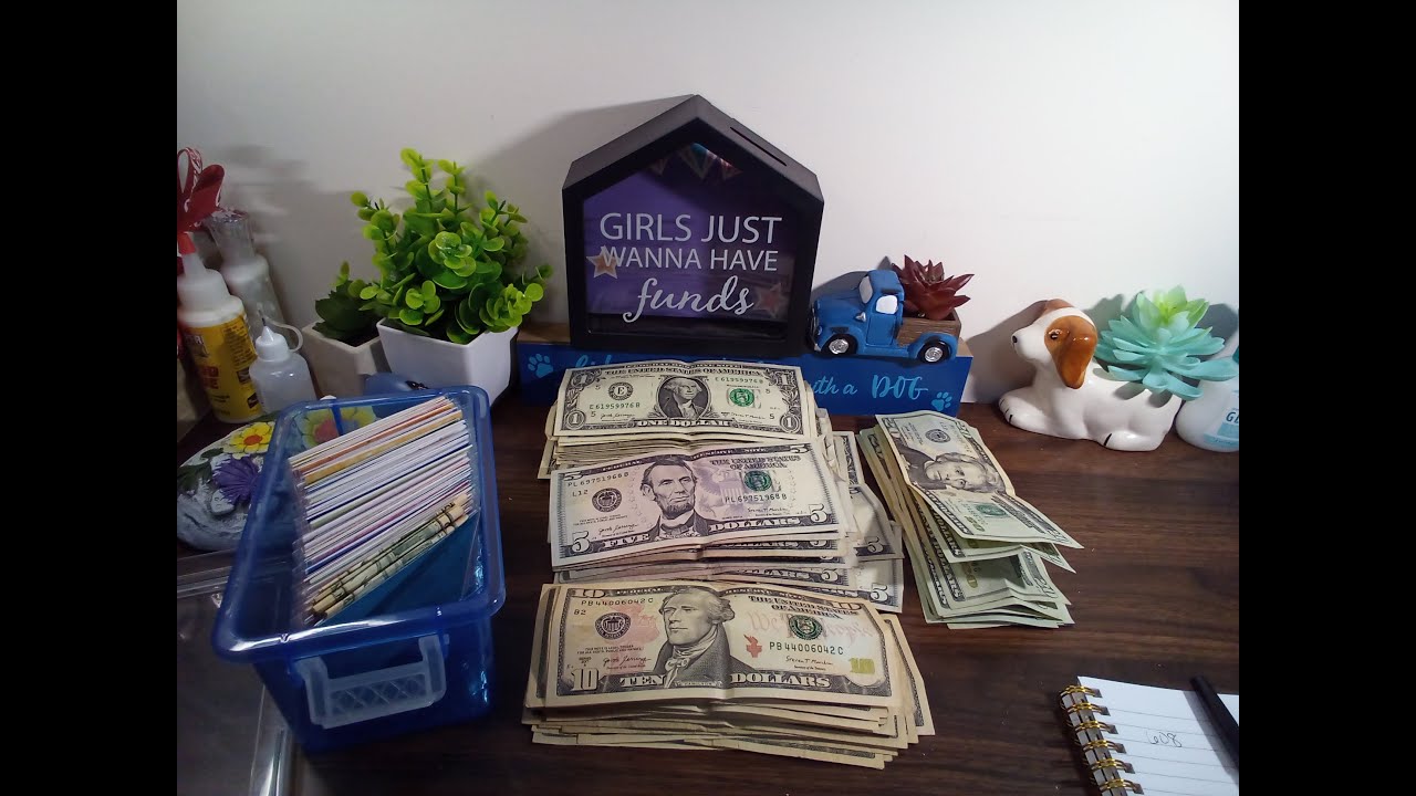 Counting part of my 100 envelope challenge. - YouTube