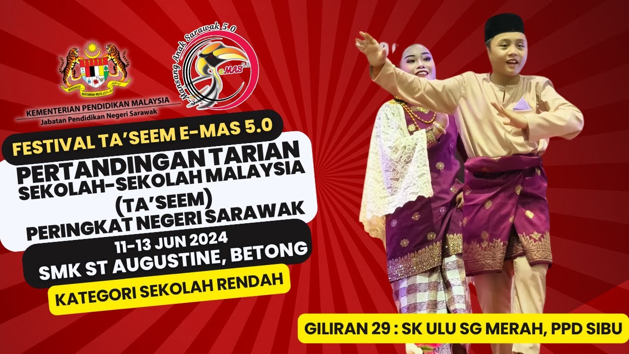 Ta'Seem Peringkat Negeri Sarawak Giliran 29 SK Ulu SG Merah PPD Sibu - YouTube