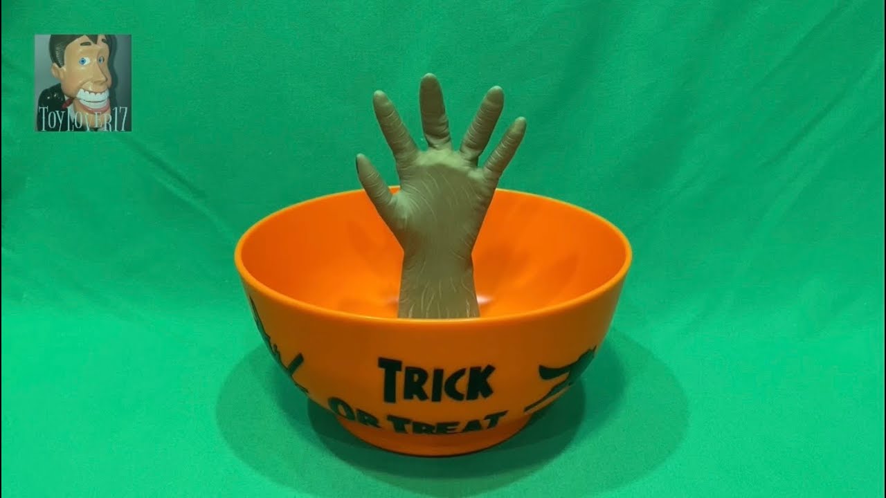 Gemmy Witch Hand Candy Bowl - YouTube