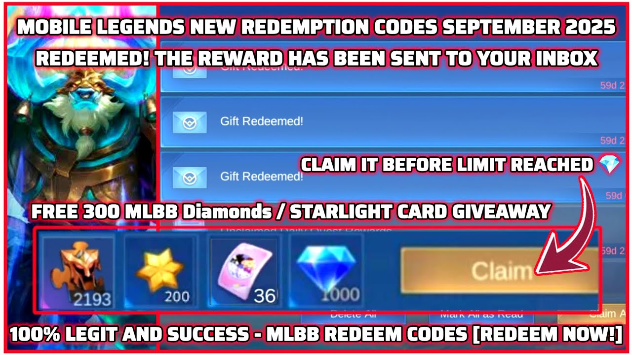 Mobile Legends New Redemption Codes September 9, 2025 - MLBB Diamond ...