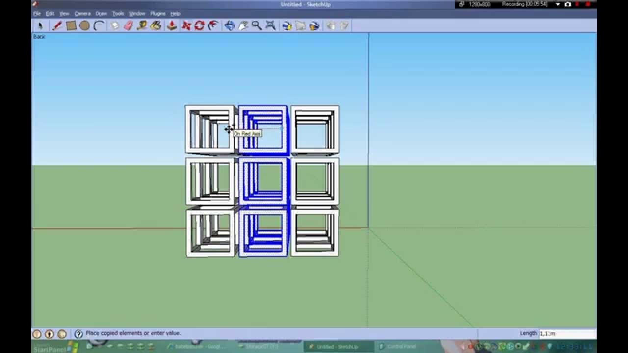 Google SketchUp - Cube of cubes - YouTube