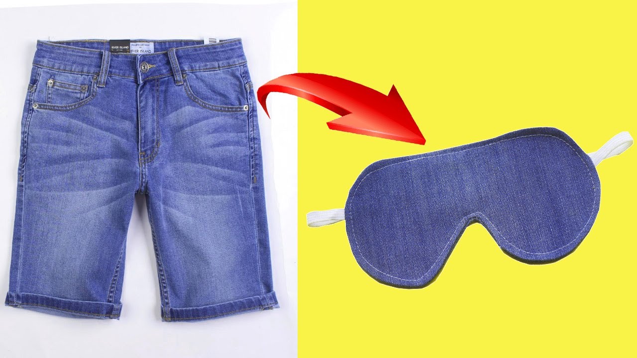 🌟How to make a night blindfold by old jeans | SEW HOUSE - YouTube