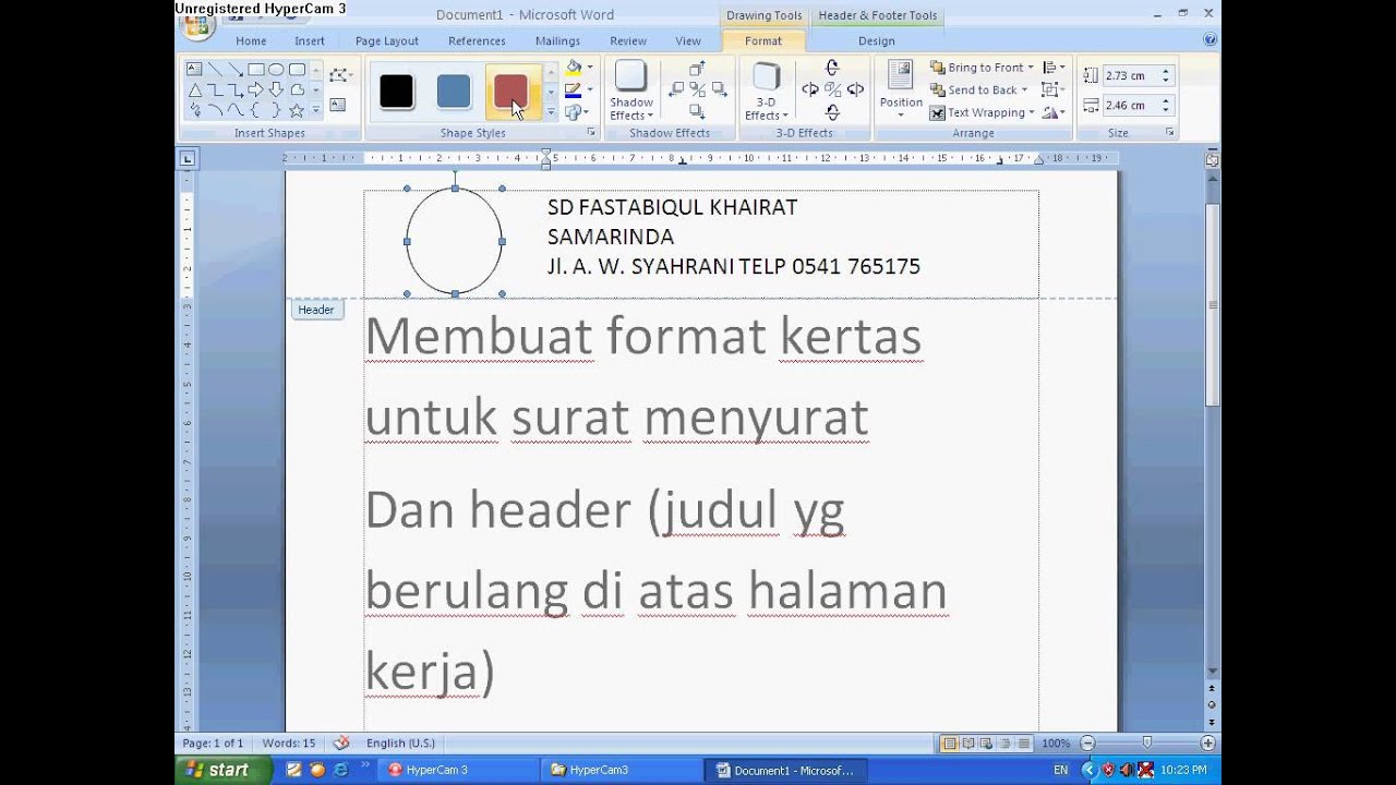 PAGE SETUP DAN MEMBUAT HEADER KOP SURAT - YouTube