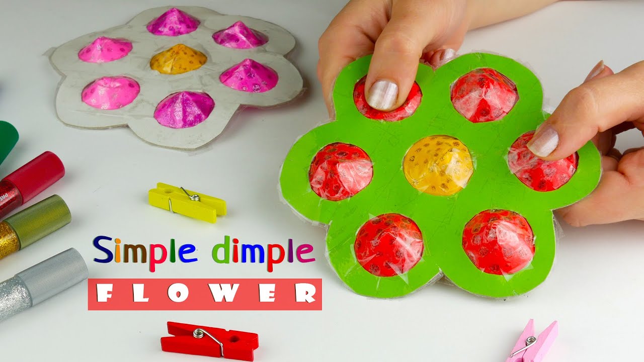 How to make Simple dimple Pop It flower [DIY paper antistress] - YouTube
