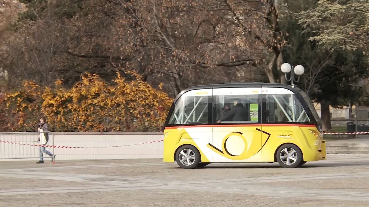 POSTBUS PRESENTS ITS AUTONOM SHUTTLE DRIVERLESS SHUTTLES IN SION (CH ...