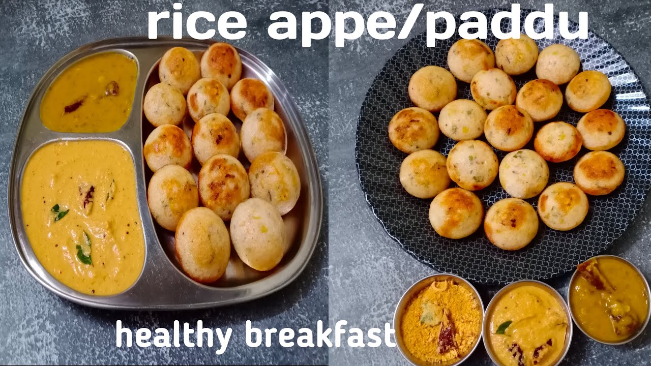 Healthy veggy breakfast ~ Rice Appe | soft masala paddu recipe | rice ...