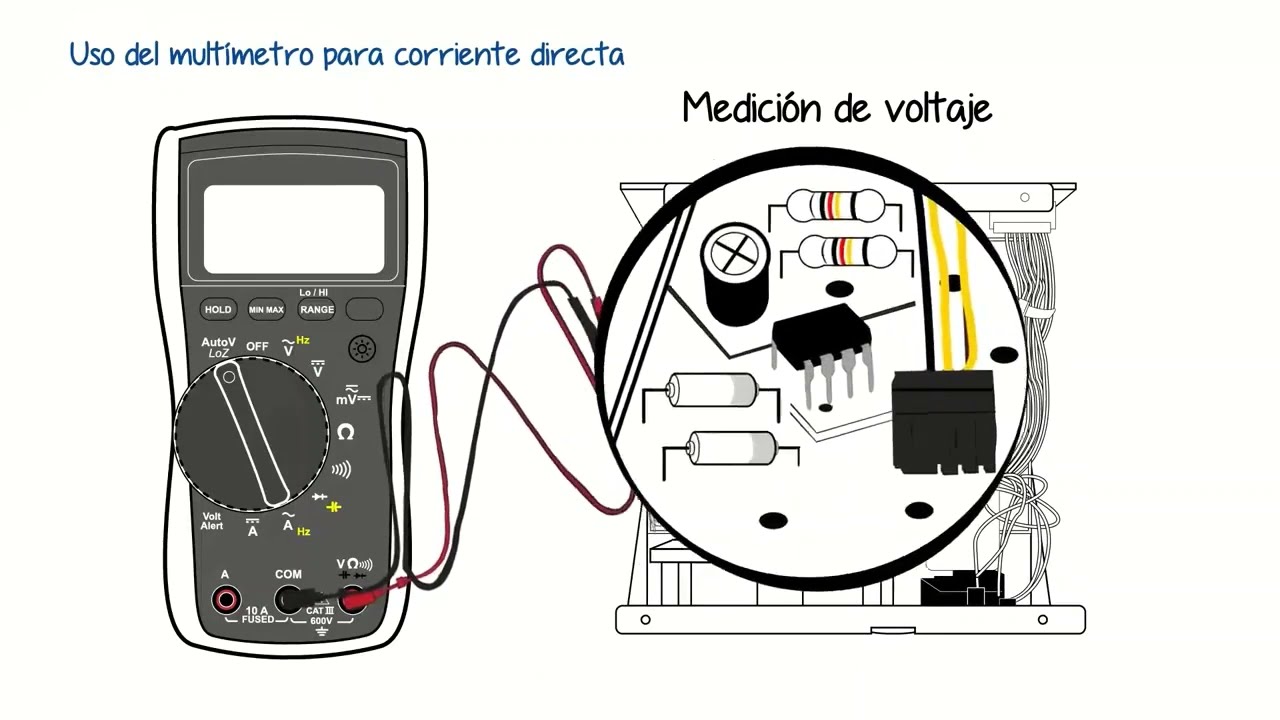 Multímetro o tester en DC - uso en corriente directa - YouTube