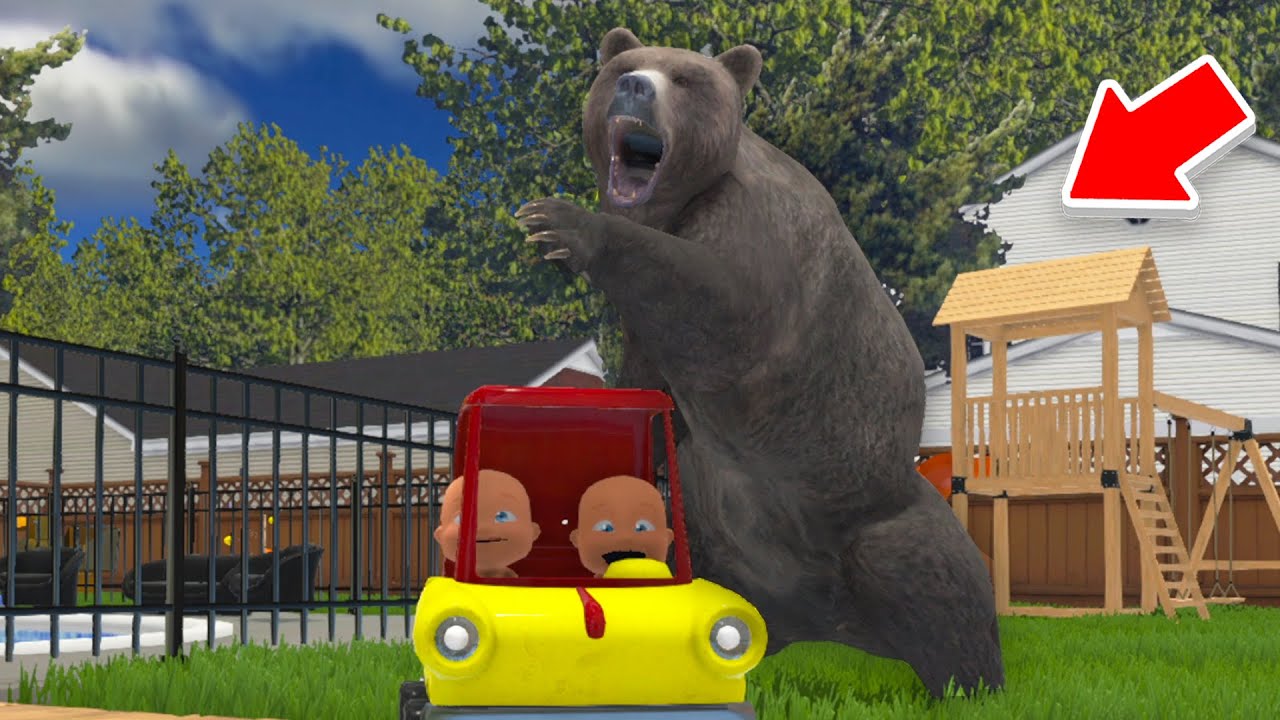 Baby is ATTACKED by SCARY BEAR! (Who's Your Daddy?) - YouTube