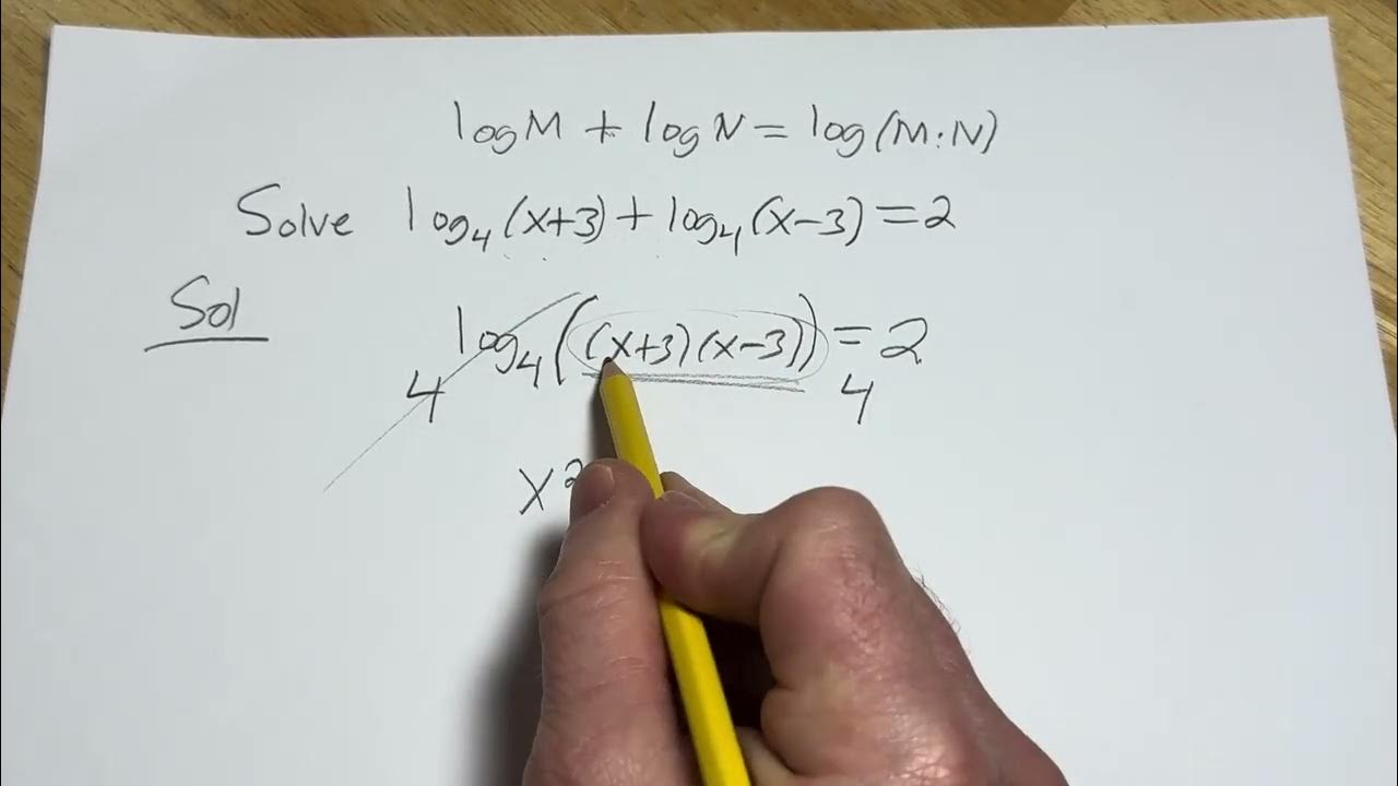 Solving An Equation With Two Logarithms That Has Only One Solution - YouTube