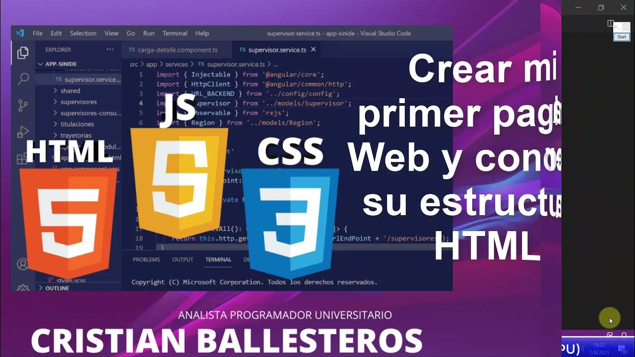 Crear mi primer pagina Web y conocer su estructura PARTE 1/2 - YouTube
