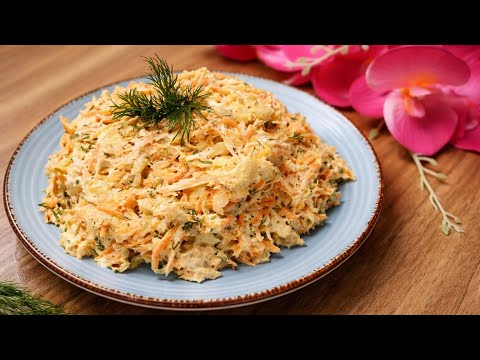Bol vitaminli ən gözəl qış salatı.Evdə olan ərzaqlarla ən asan salat resepti. Kələm salatı.